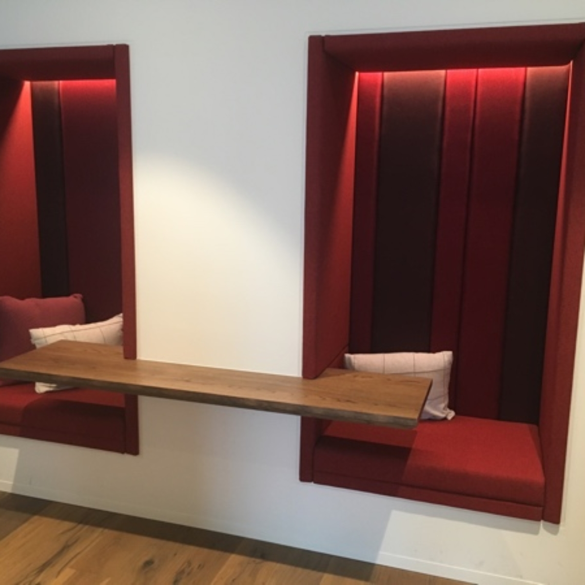 Commercial upholstery | Booth seating and fabric wall panels